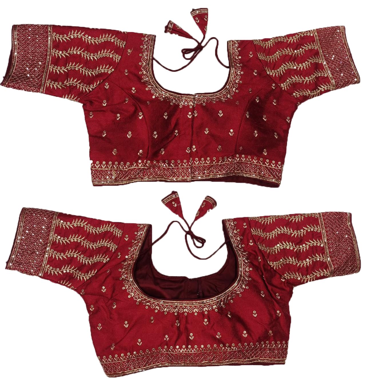 Pujia Mills WomenS Indian Ethnic Wear Designer Golden Zari Embroidery ...
